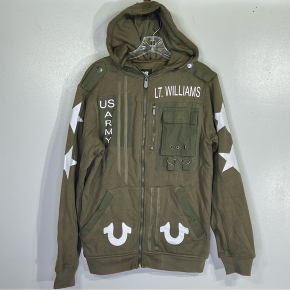 csg | Shirts | Csg Army Green Full Zip Tactical Hooded Sweatshirt With ...